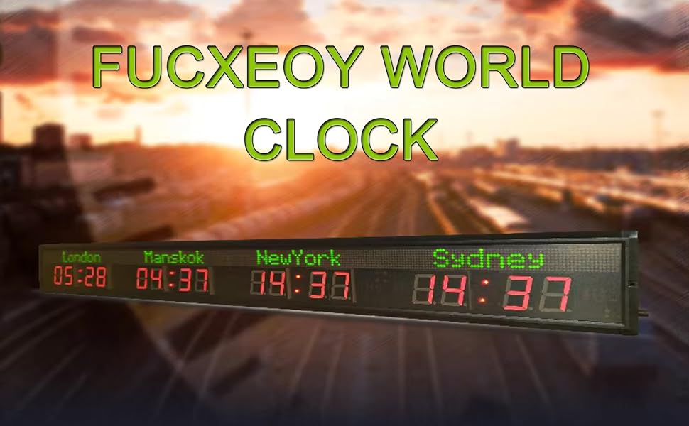Amazon.com: World Time Zones Clock, LED Digital Full Color Multiple ...