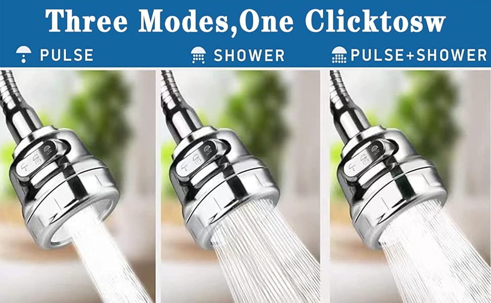 selcouth yyds Kitchen Tap Spray Head,Save Water 3 Modes 360 Degree Swivel Tap Aerator,Extension ...
