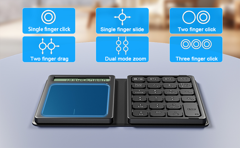 Amazon.com: Bluetooth Number Pad, Foldable 2.4G Wireless Numeric Keypad with Display Calculator ...