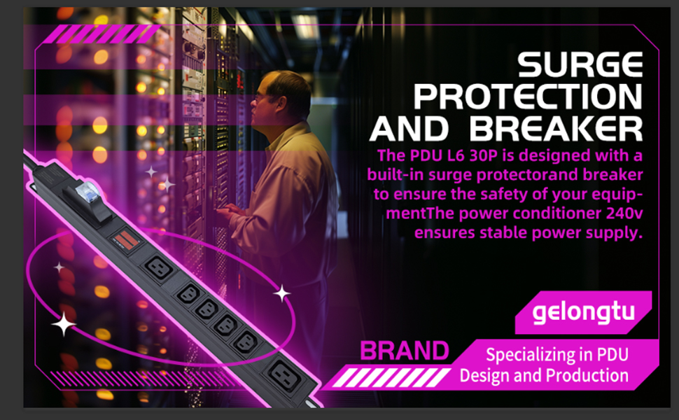 Amazon.com: Data Center 240V 50Amp Server Cabinet L6-50P 8 Outlets IEC C13 PDU Meter PDU ...