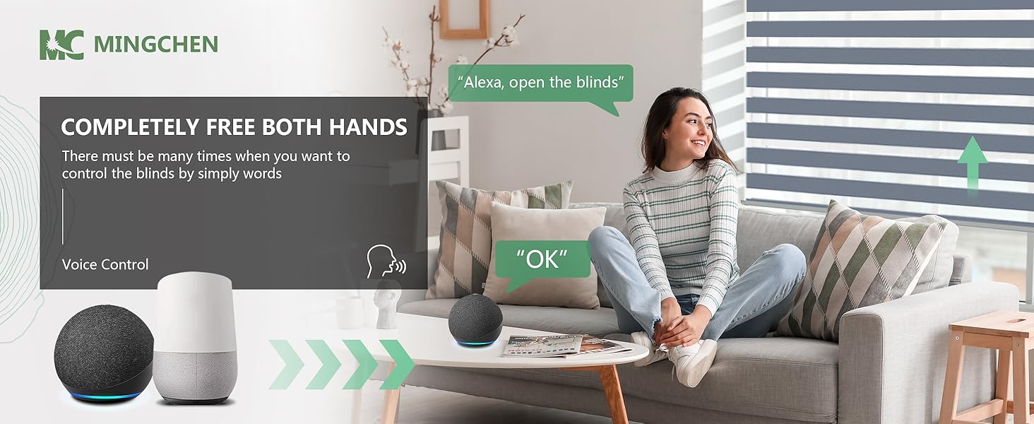 Amazon.com: MING CHEN Motorized Blinds with Remote,Built-in Rechargeable Motor Smart Window ...