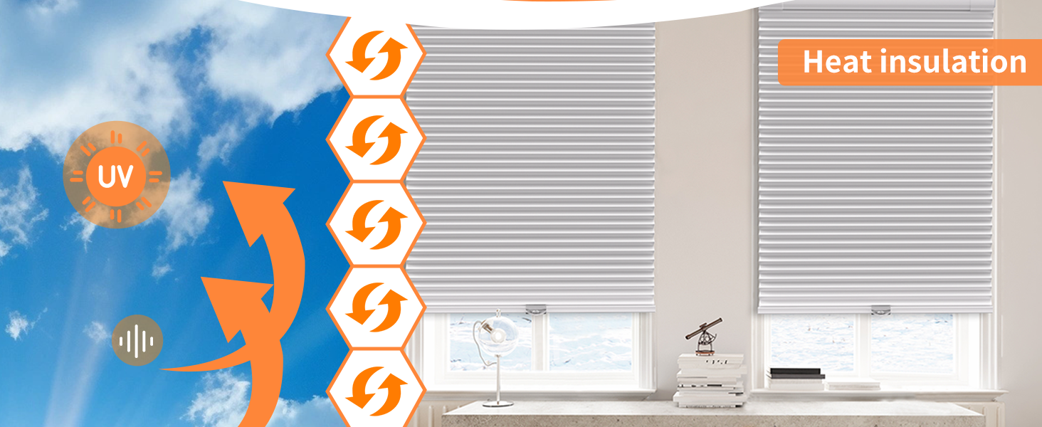 Amazon.com: Youngoo No Drill Blackout Shades Tension Cordless Cellular ...