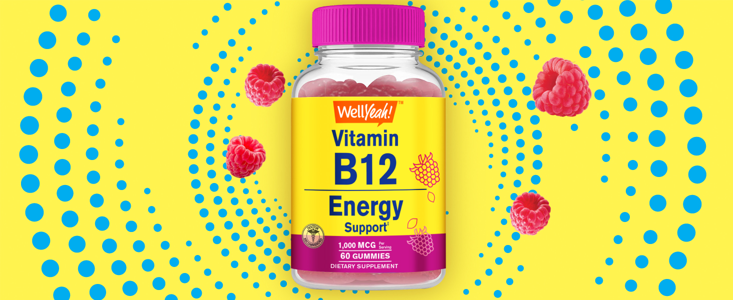 Amazon.com: WellYeah Vitamin B12 1000mcg Gummies - for Energy, Mood ...