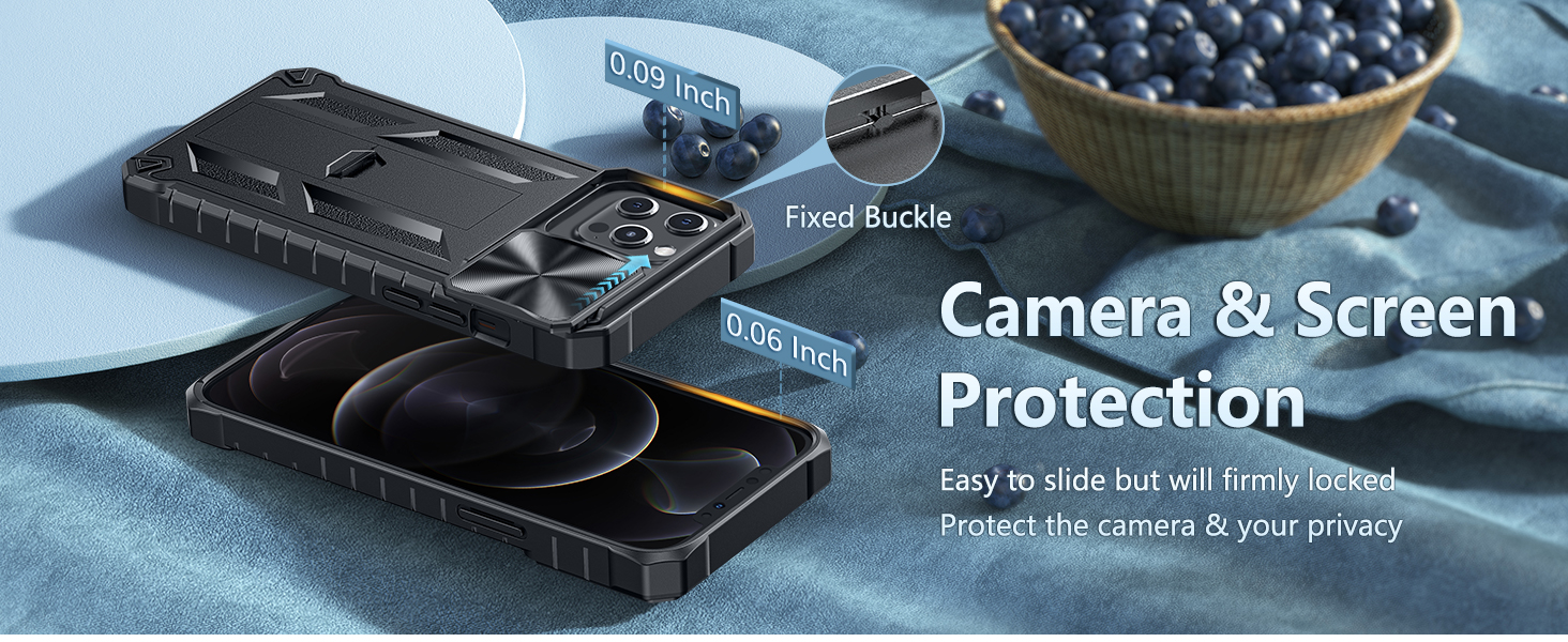 Amazon.com: FNTCASE for iPhone 12 Pro-Max Case: Rugged Military Grade Drop Proof Protection ...