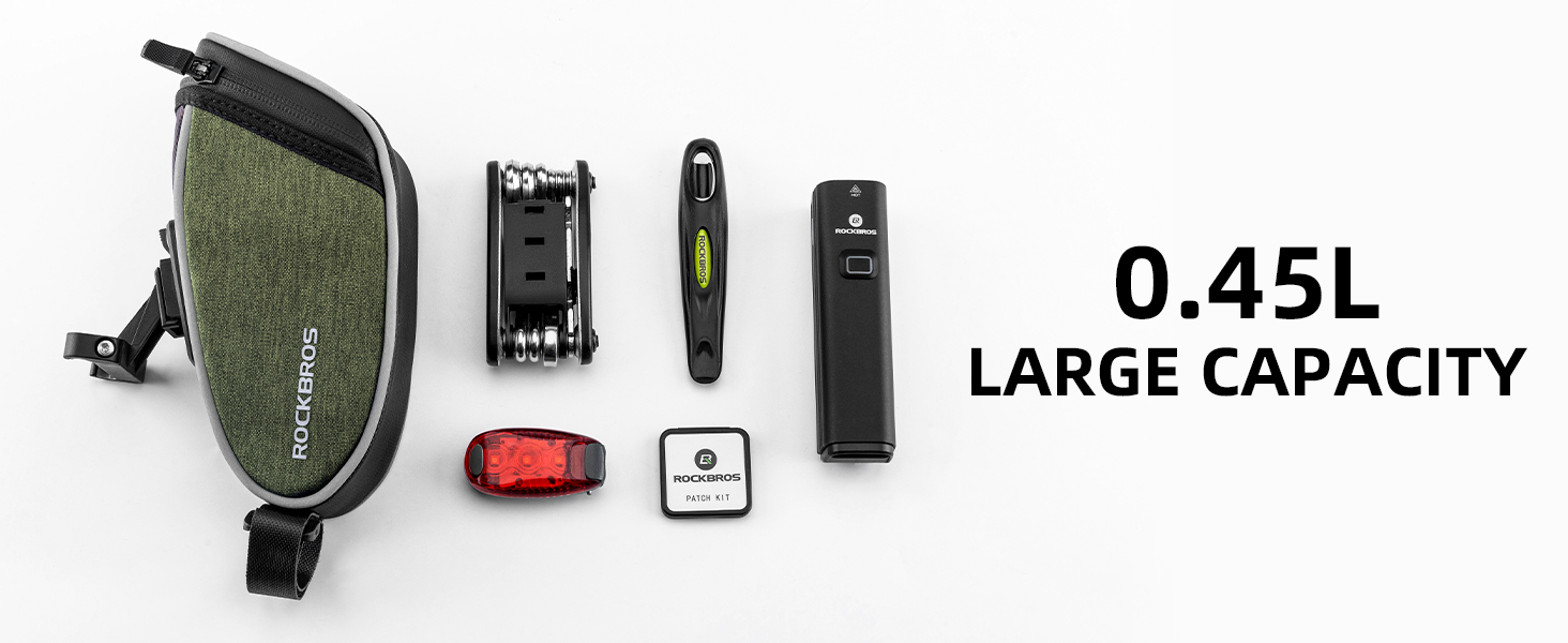 Amazon.com: ROCKBROS Bike Saddle Bag Under Seat Bike Bag 0.45L Bike Packing Bag Cycling Saddle ...