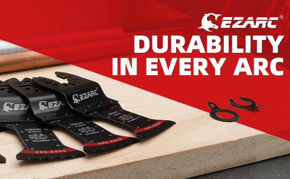 EZARC Bi-Metal Oscillating Saw Blades - 5 PCS Arc Edge Multitool Blades Precise Cut for Wood ...