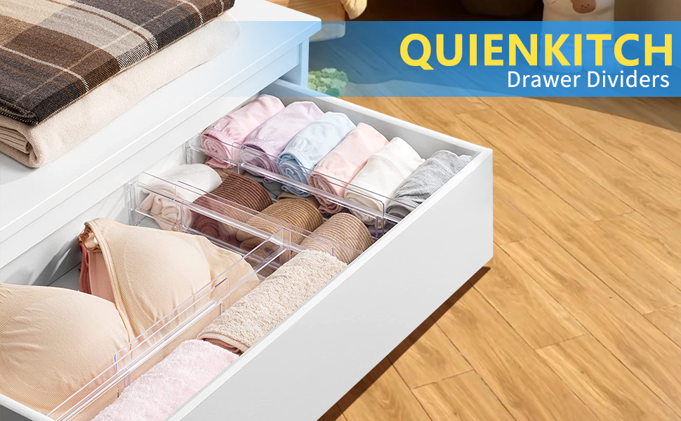 Adjustable Drawer Dividers Organizers, 6 Pack Expandable Kitchen Drawer ...