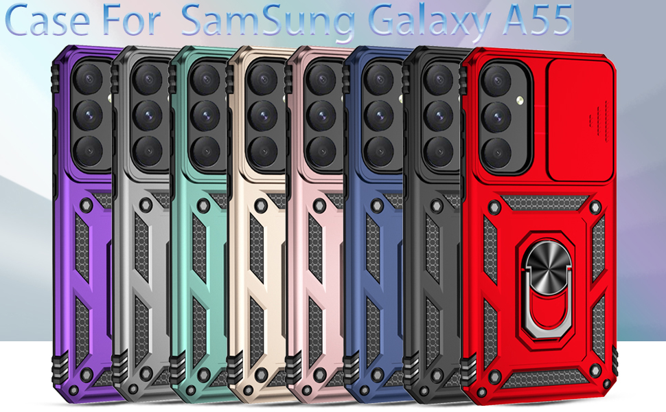 Amazon.com: SunStory for Samsung Galaxy A55 5G Case with HD Screen Protector & Slide Camera ...