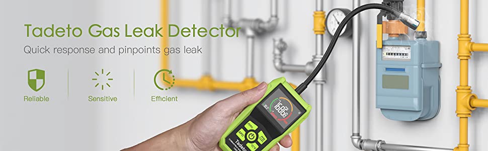 Rilevatore di Gas Naturale, Rilevatore di Perdite Portatile Tadeto Gas Infiammabili per Metano ...