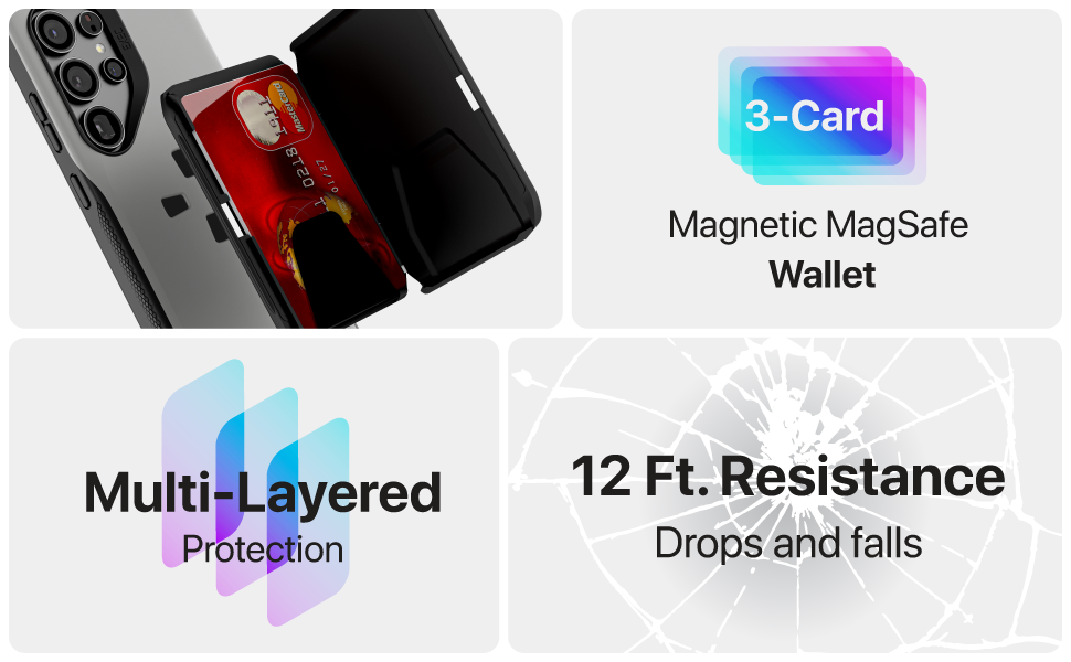 Amazon.com: Ghostek Exec Samsung Galaxy S25 Ultra Case Wallet with Detachable Magnetic Card ...