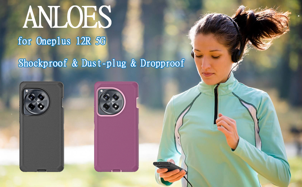 Anloes Case for Oneplus 12R 5G(2024), Defender Phone Case Heavy Duty Shockproof Dustproof Rugged ...