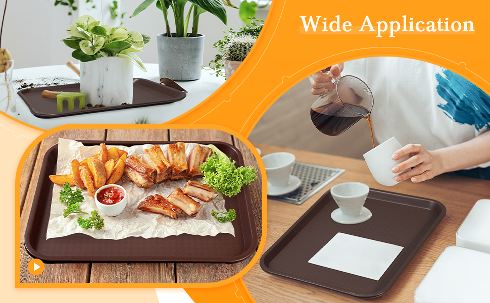 Amazon.com: Mifoci 24 Pcs Fast Food Tray Bulk Plastic Serving Tray 14 x ...