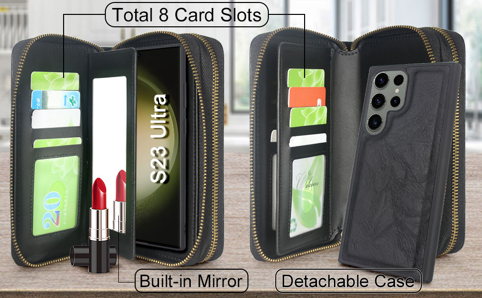 Amazon.com: Harryshell Compatible with Samsung Galaxy S23 Ultra 5G (2023) Case Wallet Multi ...