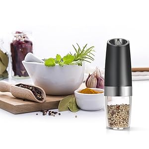 Amazon.com: Sunbag Gravity Electric Salt and Pepper Grinder Set,Battery Operated Automatic Salt ...