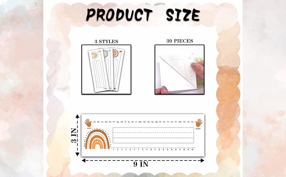 Amazon.com: Boho Rainbow Self Adhesive Name Plates, Name Tags Desk ...