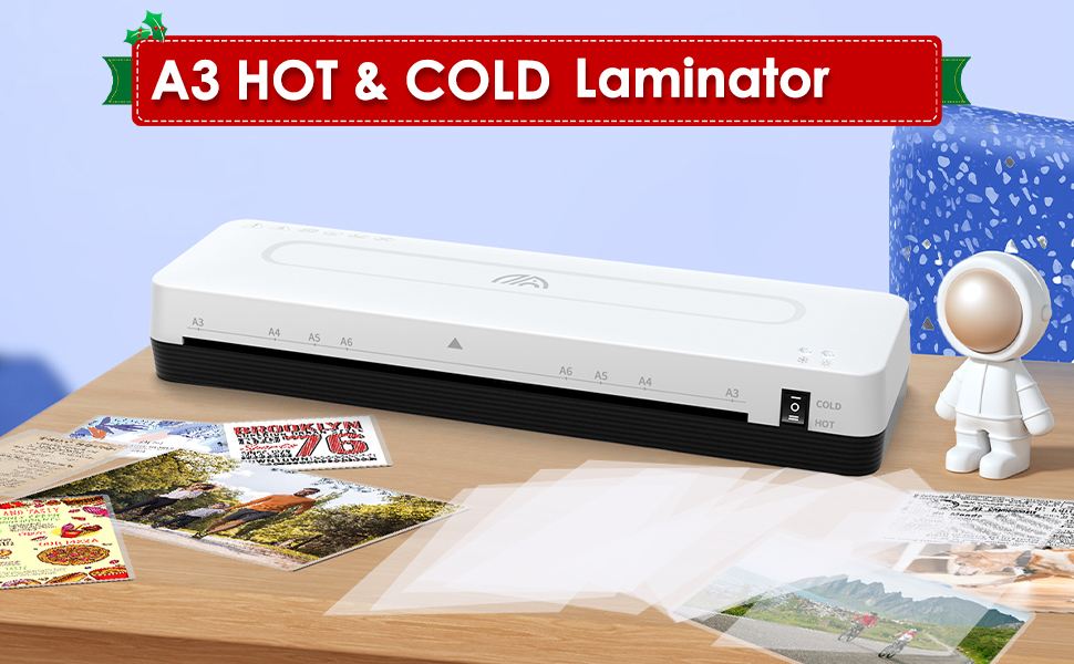 Laminator Machine 13Inch Laminating Machine - A3 Lamination Machine with 30 Laminating Pouches ...