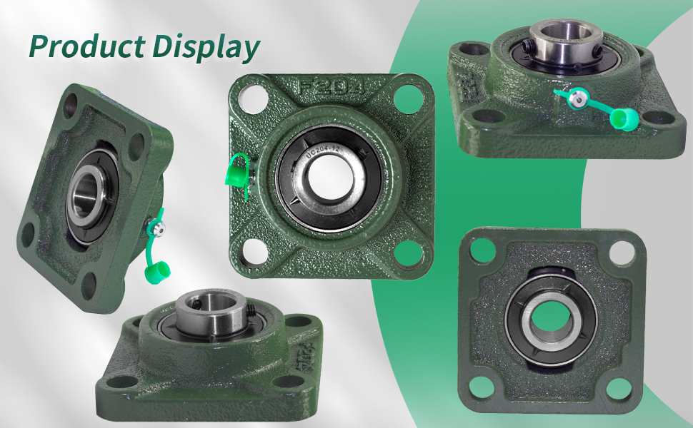 Grewirifc UCF204-12 Pillow Block Bearings (2 Pack) - 3/4 inch Bore, 4 Bolt Flange Mounted, Solid ...