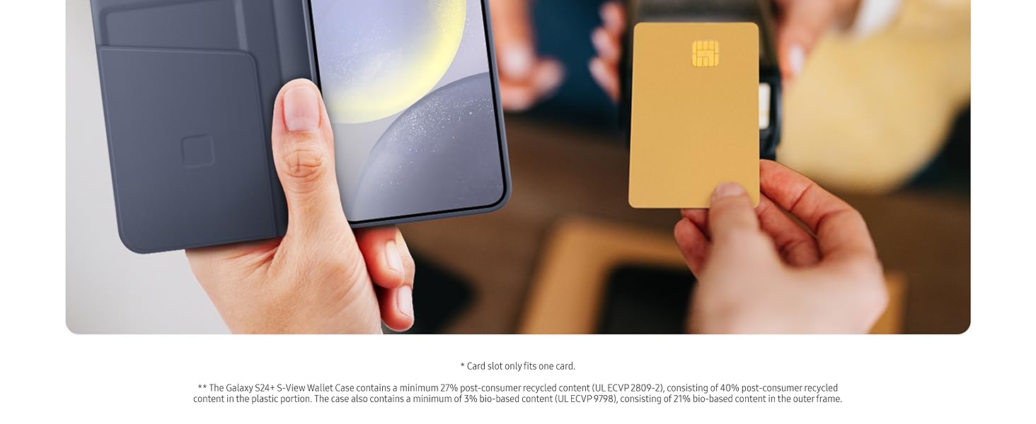 Amazon.com: Samsung Galaxy S24+ Plus S-View Wallet Phone Case, Protective Cover with Smart Small ...