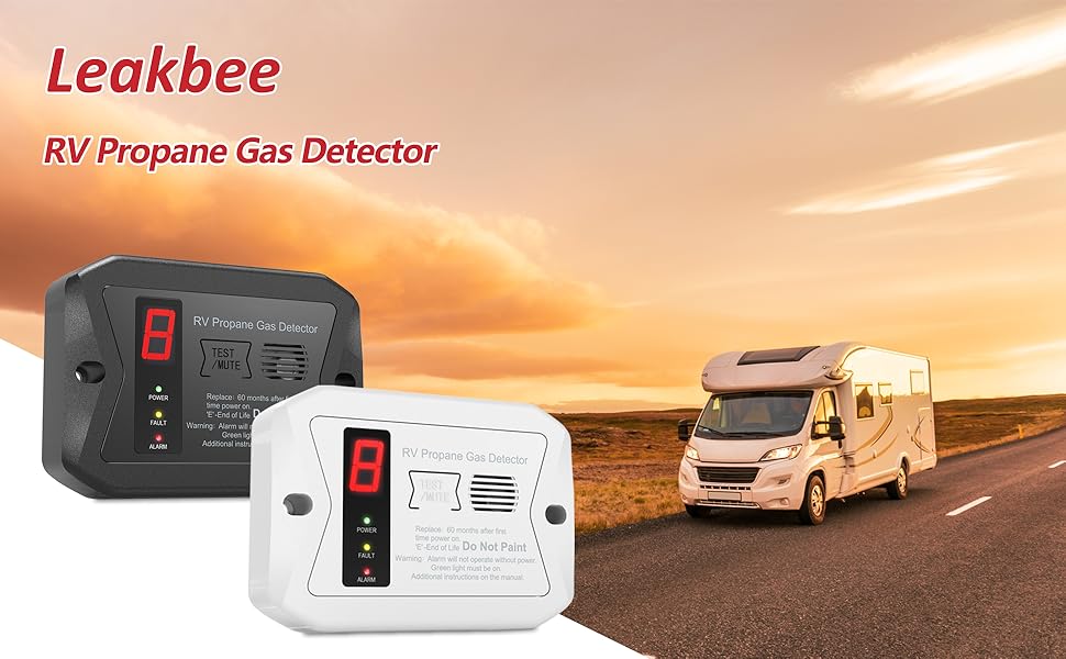 RV Propane Gas Detector, Digital Propane/LP Gas Alarm-12V DC for ...