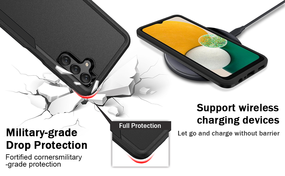 Amazon.com: Aozuoton Galaxy A13 5G Case with Screen Protector, Full Body Protection Durable ...