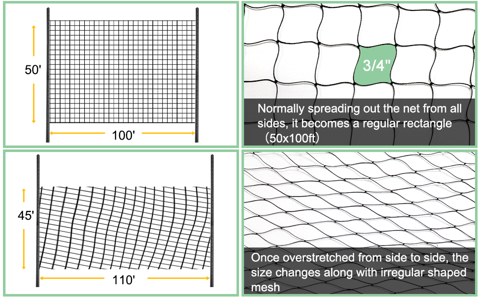 Amazon.com: BSTPCOO Bird Netting 50'x100' with 3/4" Mesh Hawk Net for Chicken Run,Poultry ...