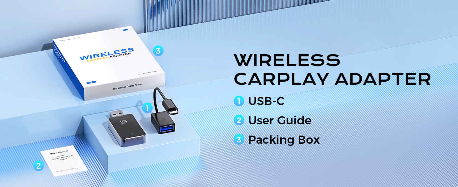 Amazon.com: Wireless CarPlay Adapter for iPhone 2025 Upgraded, for Apple CarPlay Wireless ...