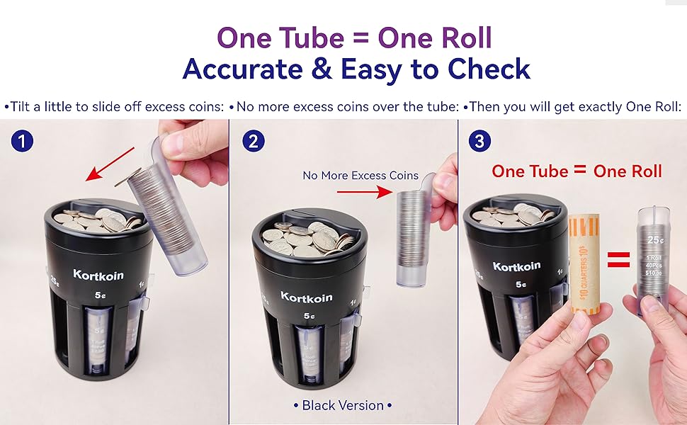 Amazon.com : Kortkoin Automatic Coin Sorter 5 IN 1 Coin Counter with Coin Wrappers, Sort your ...