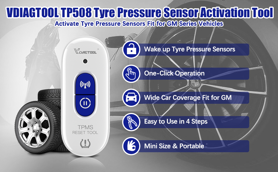 TPMS Relearn Tool, VDIAGTOOL TP508 TPMS Reset Tool for GM Series ...