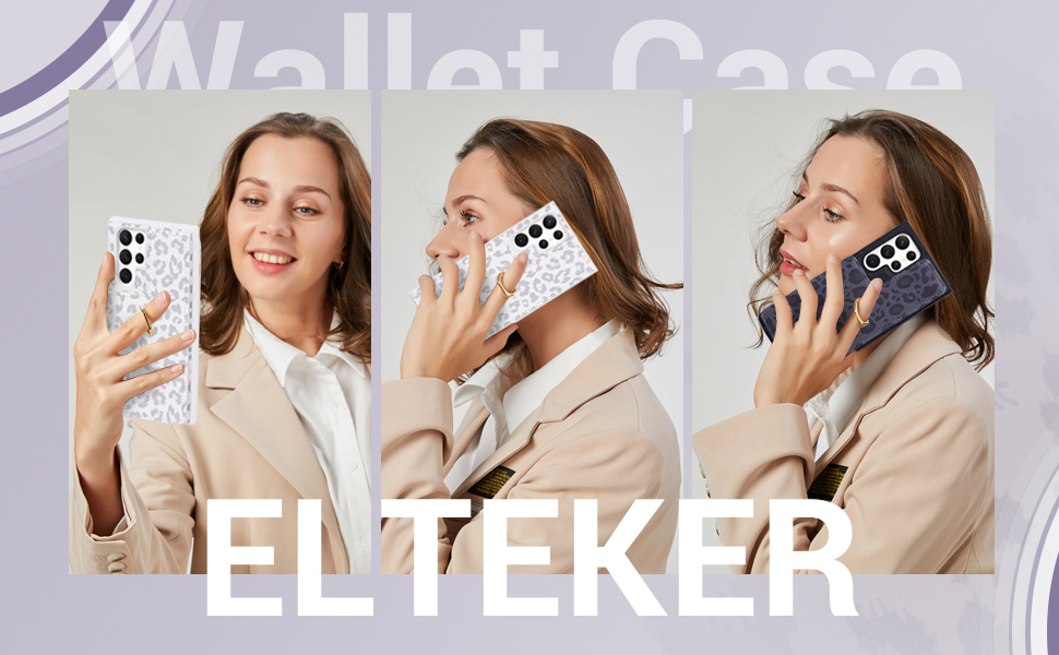 Amazon.com: Elteker Phone Case Compatible with Samsung Galaxy S22 Ultra with Card Holder,Case ...