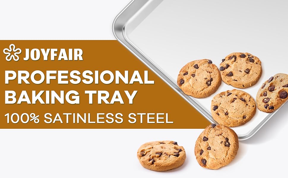Small Baking Tray, Joyfair 100% Stainless Steel Oven Tray Set of 2 ...