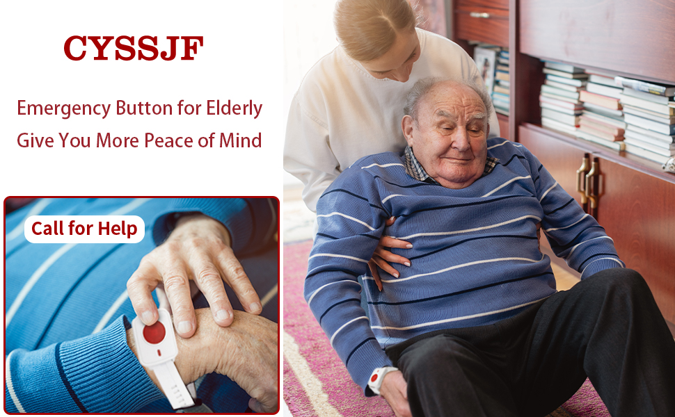 CYSSJF Pulsante Di Chiamata Di Emergenza, Salvavita Anziani , Allarme Anziani, Caregiver Pager ...