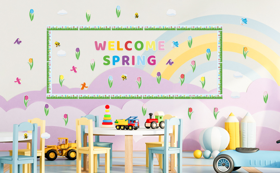 Amazon.com: AsodSway Spring Tulip Flowers Cutouts - 115Pcs Spring Theme ...