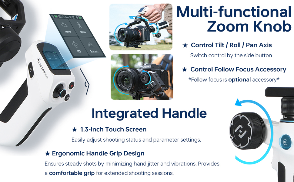 Amazon.com : FeiyuTech [Official] SCORP Mini-2 All in One 3-Axis Camera Stabilizer,Built-in AI ...