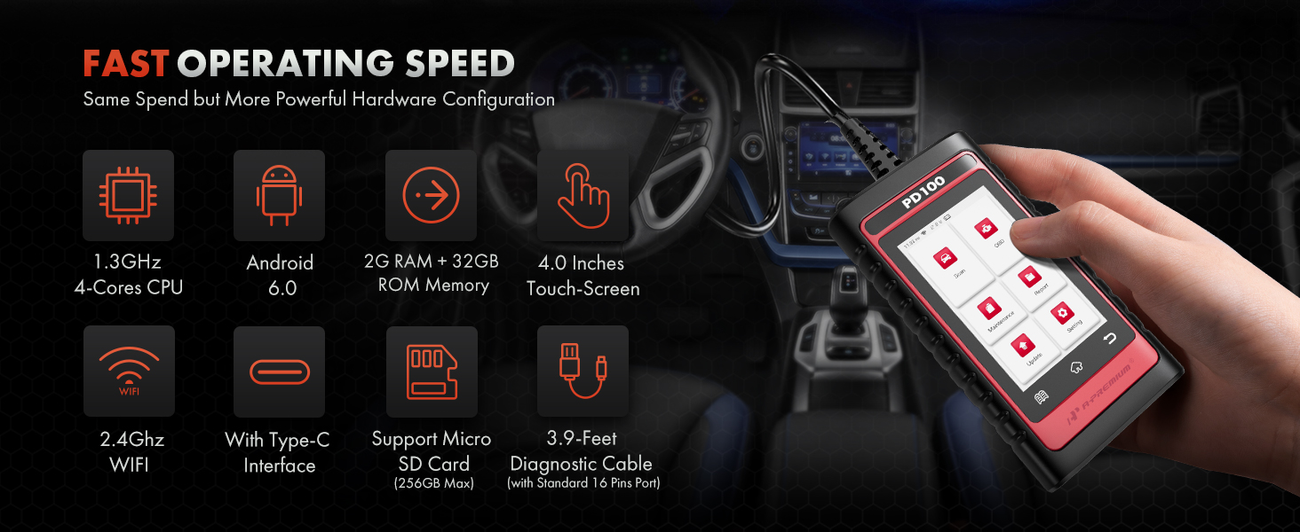 A-Premium 2024 PD100G For GM Full System OBD2 Scanner Diagnostic Tool ...