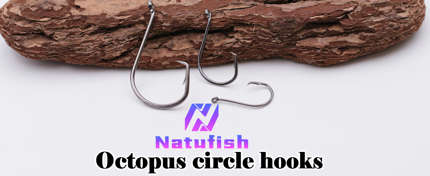 Amazon.com : Natufish Circle Hooks Saltwater 50Pcs/100Pcs Offset Catfish Hooks,2X Strong Octopus ...