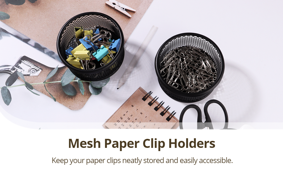 Amazon.com : Toyoget 6 PCS Paper Clip Holder, Mesh Paper Clip Holders, Metal Paper Clip ...