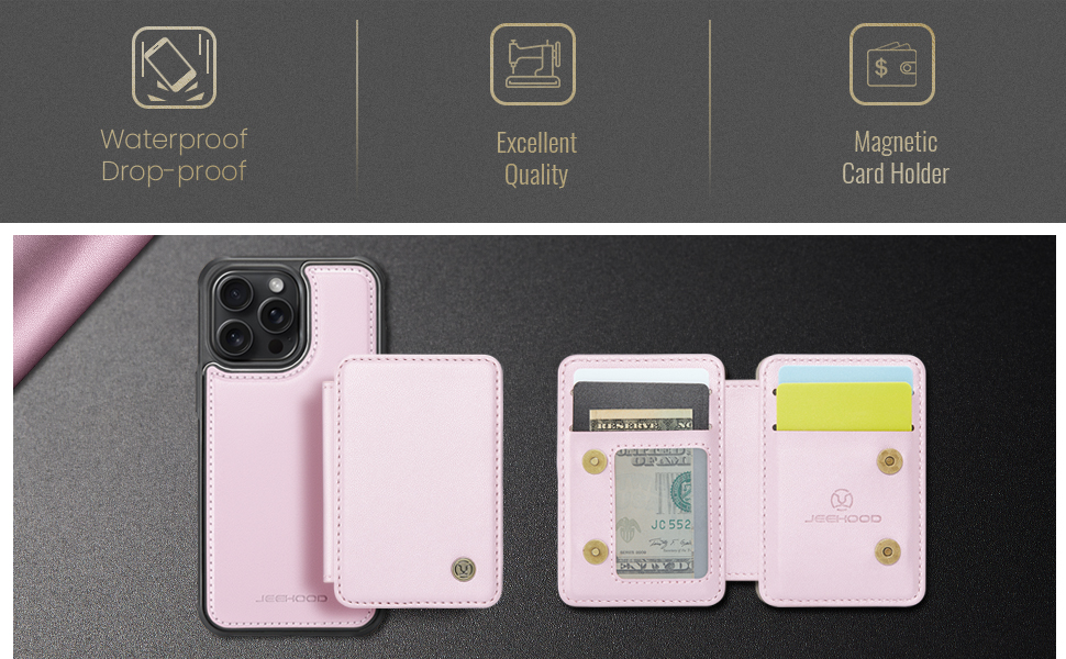 Hongxinyu Wallet Case for iPhone 16 Pro Max Compatible with MagSafe for Men Women, Detachable ...