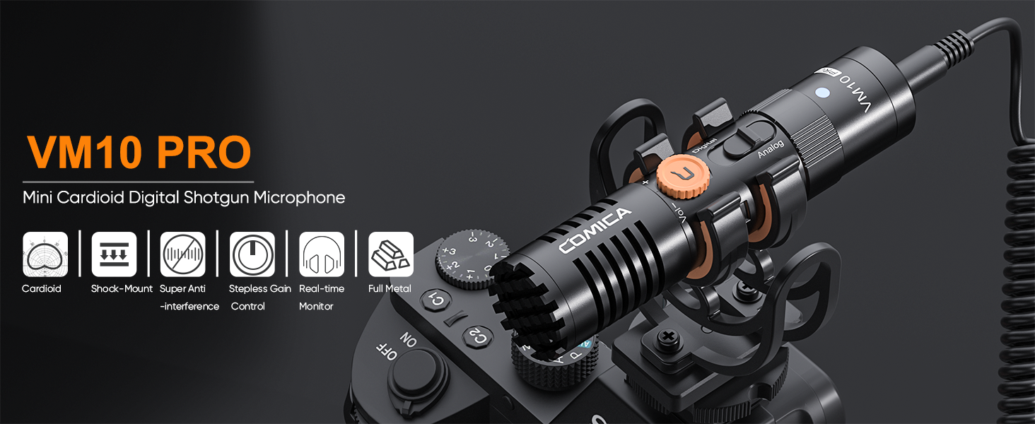 Amazon.com: comica VM10 PRO Camera Microphone Dual-Mode USB Shotgun ...