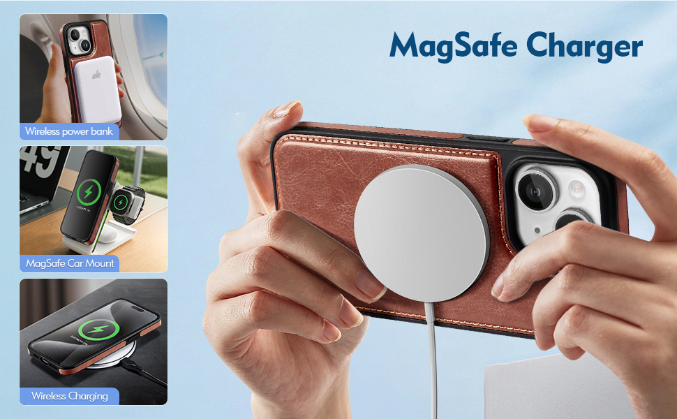 Amazon.com: SkyEagle Compatible with Magsafe 2 in 1 Detachable iPhone 15 Plus Wallet Case with ...