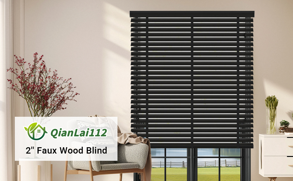 Amazon.com: 2" Slats Cordless Window Blinds Faux Wood Blind 20" 28" 32" 40" 48" 60" 64" 70 ...