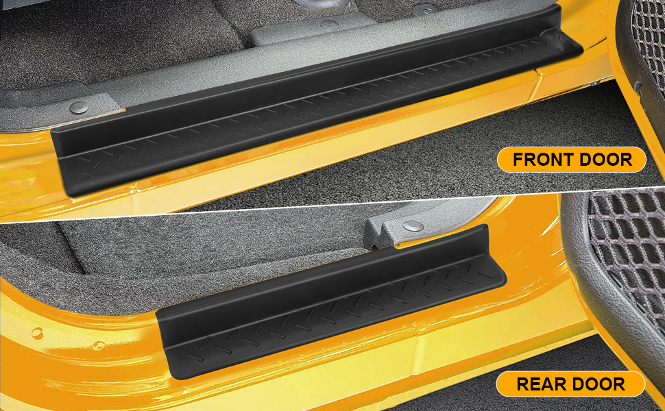 Amazon.com: CAFOPAR Door Sill Guards Kit, Black Rubber Door Entry Guards fit for 2007-2018 ...