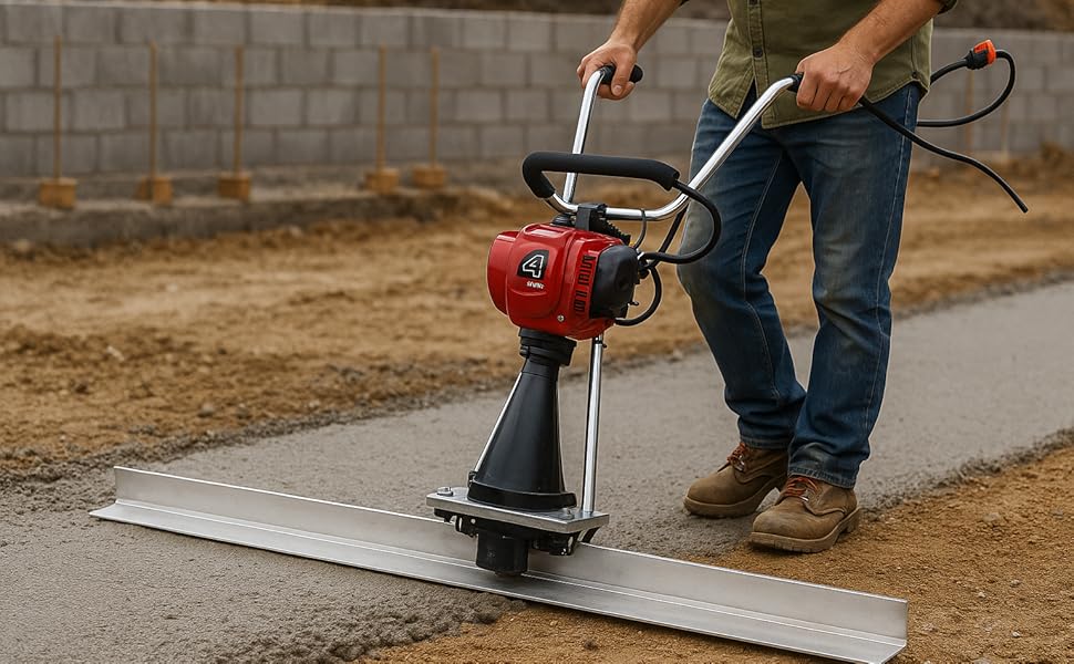 IND FIRST CHOICE Screed Vibrator | GX35 4-Stroke Engine | 2 Meter Aluminium Blade | Concrete ...