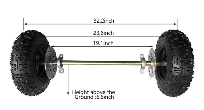 Amazon.com: Tacsal 6" Go Kart Axle Kit, 740MM Rear Axle Kit with 2 Wheels, Tires, Rim, Brake ...