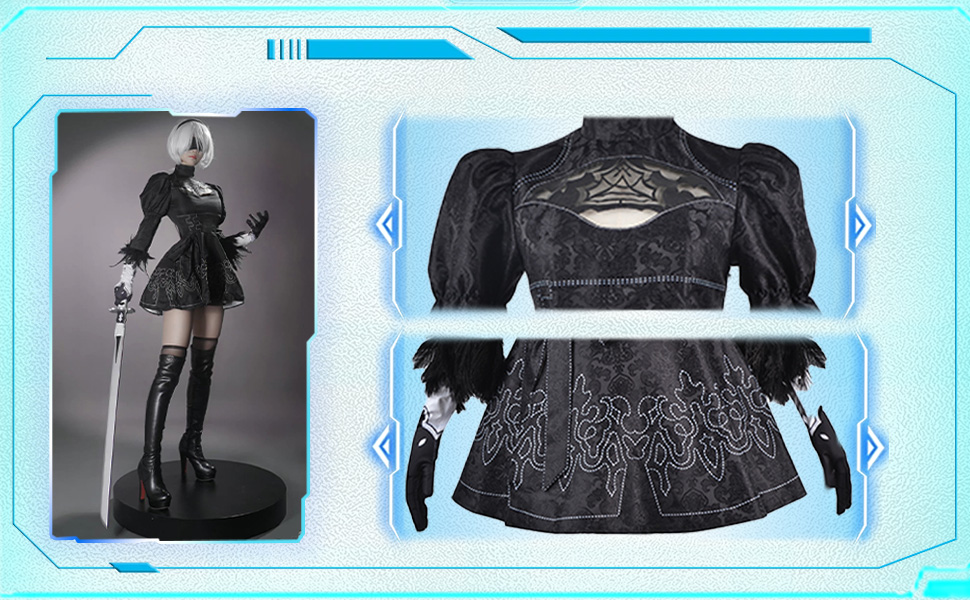 NieR Automata Cosplay Costume 2B - Premium Replica with Accurate Size ...