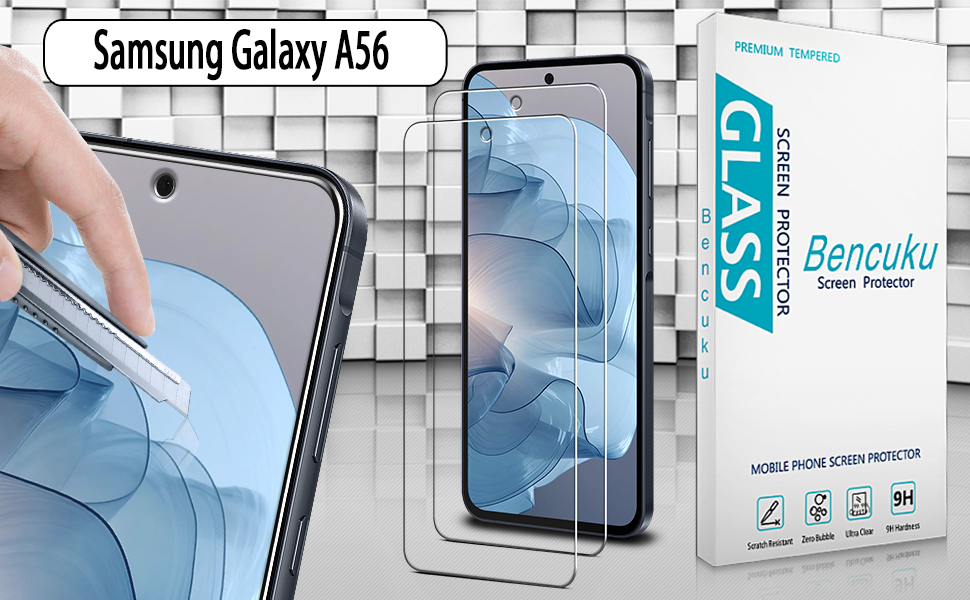 Amazon.com: Bencuku (2 Pack) Designed for Samsung Galaxy A56 5G Tempered Glass Screen Protector ...
