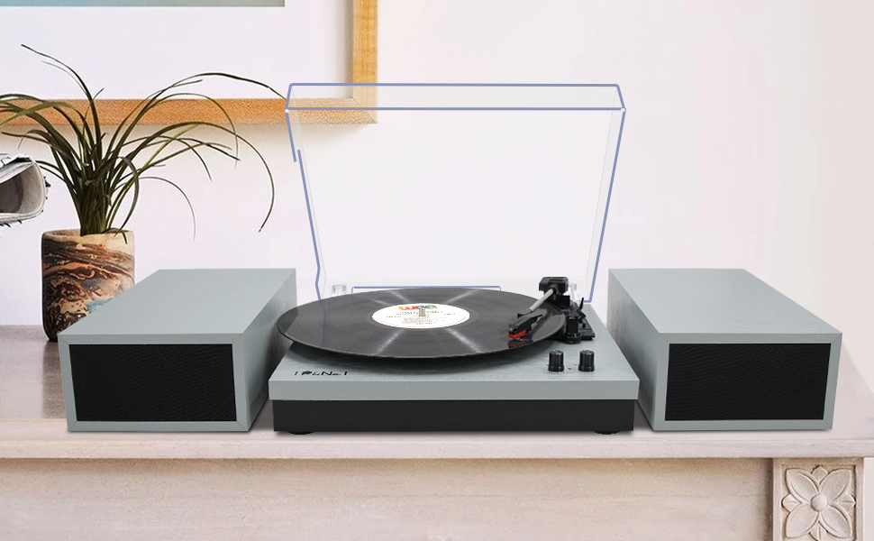 Amazon.com: LP&No.1 Record Player with External Speakers, 3 Speed ...