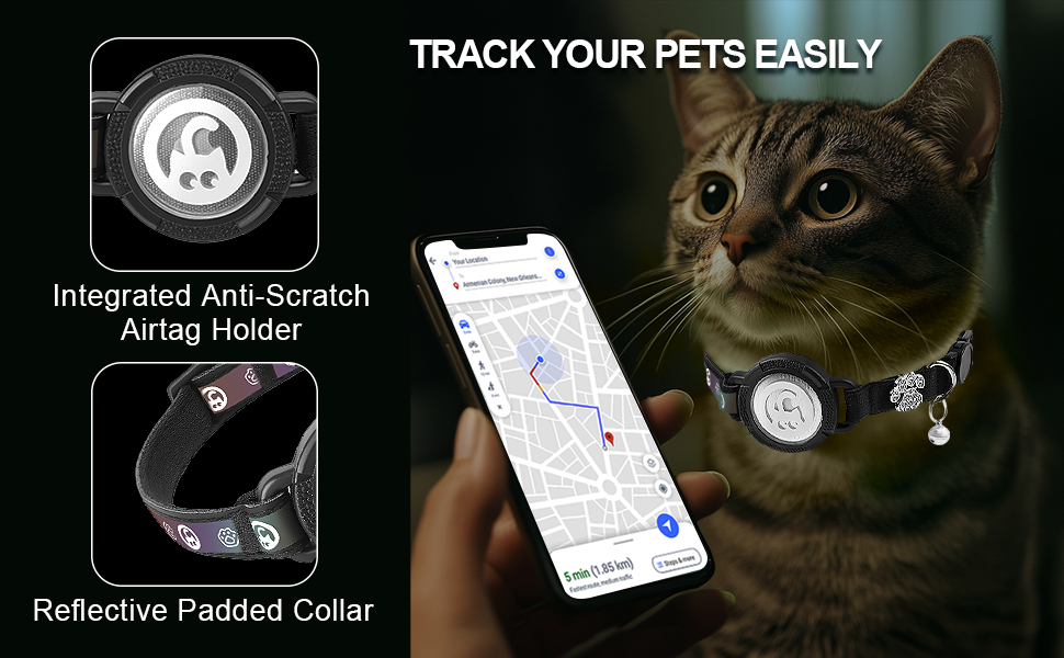 Pet Supplies : Airtag Cat Collar | Waterproof Cat Collars Airtag Holder - Breakaway Cat Airtag ...