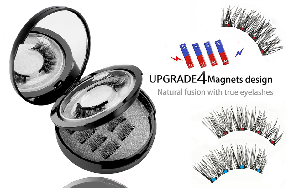 Magnetic Eyelashes Natural Eyelashes with Durable Magnet Artificial Eyelash Extensions Magnetic ...