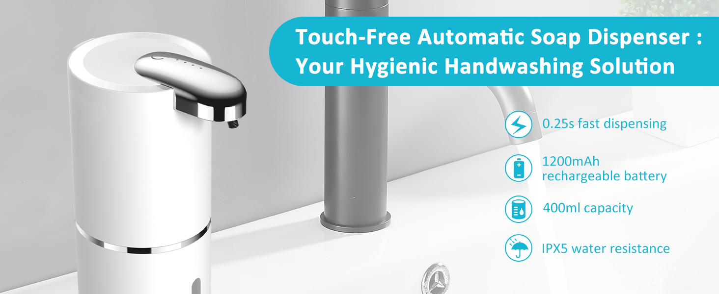 Amazon.com: ZTJ Automatic Foam Soap Dispenser, Electric/Touchless Soap Dispenser with Waterproof ...
