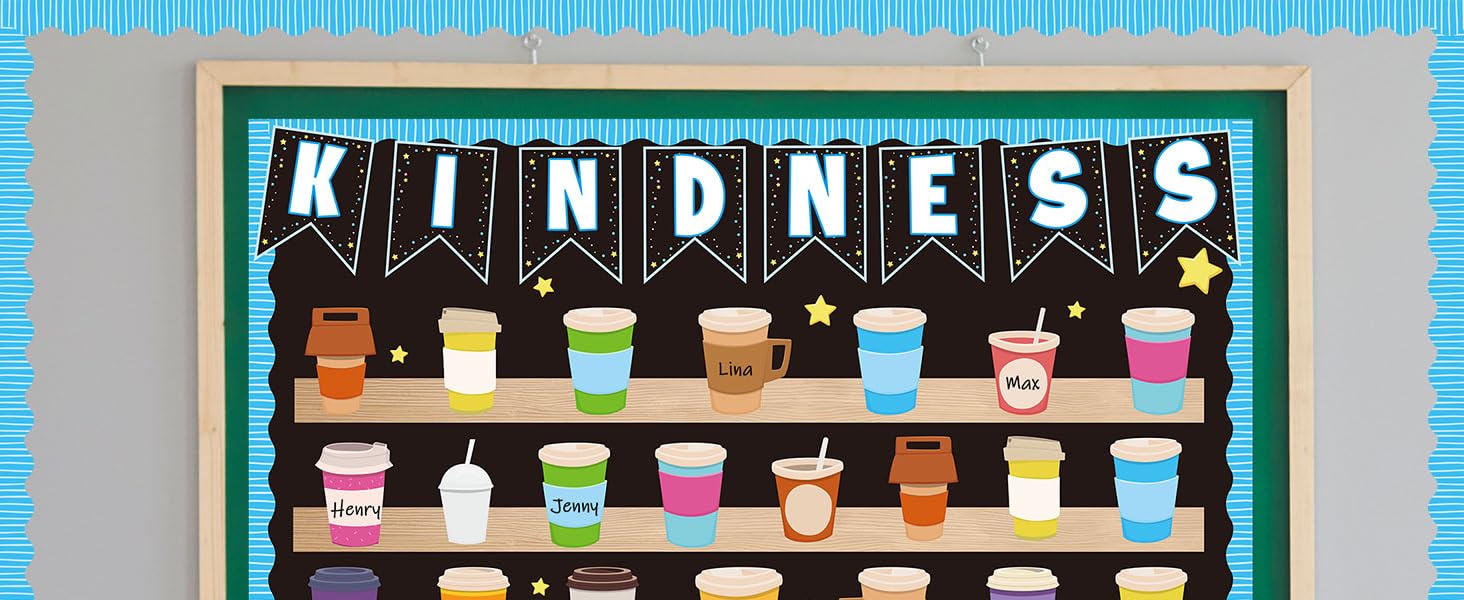 Amazon.com : Kindness Bulletin Board Decoration Set Cups Classroom ...